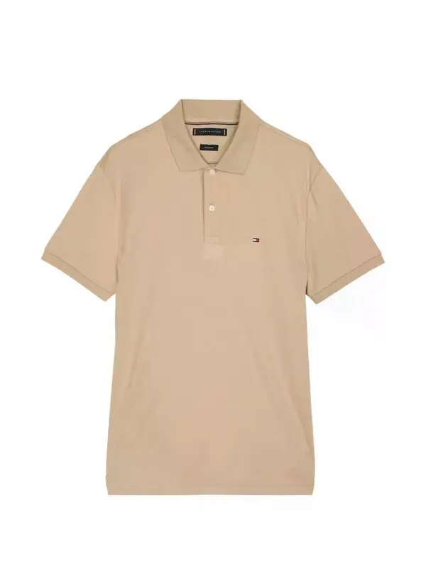 Tommy Hilfiger Logo-embroidered Cotton Polo Shirt - Neutrals