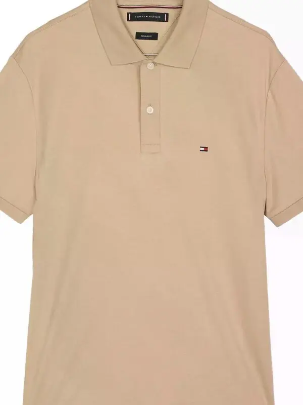 Tommy Hilfiger Logo-embroidered Cotton Polo Shirt - Neutrals
