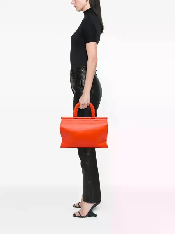 Bottega Veneta 2012-2026 Leather Intrecciato Frame Top Handle Bag Handbag