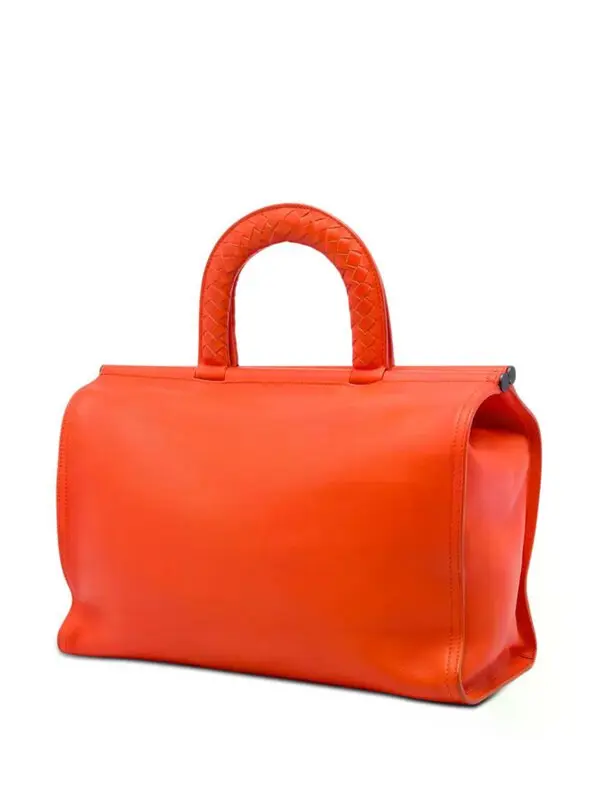 Bottega Veneta 2012-2026 Leather Intrecciato Frame Top Handle Bag Handbag