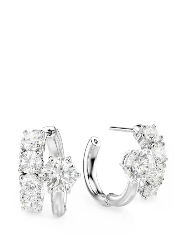 SWAROVSKI Matrix Hoop Earrings - Silver