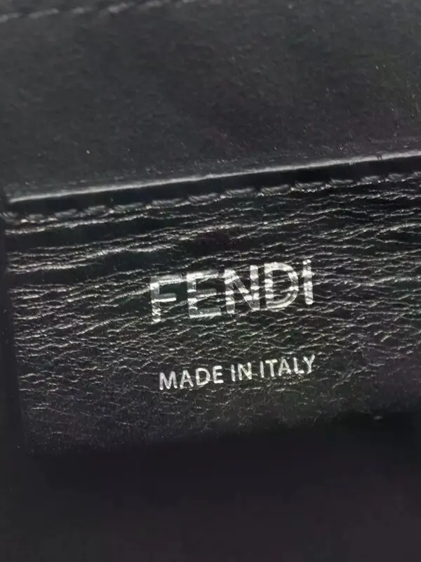 Fendi Vitello Fluffy Logo Vertical Box Crossbody Bag