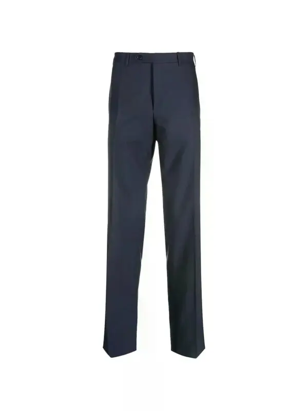 Canali Pressed-crease Tailored Trousers - Blue