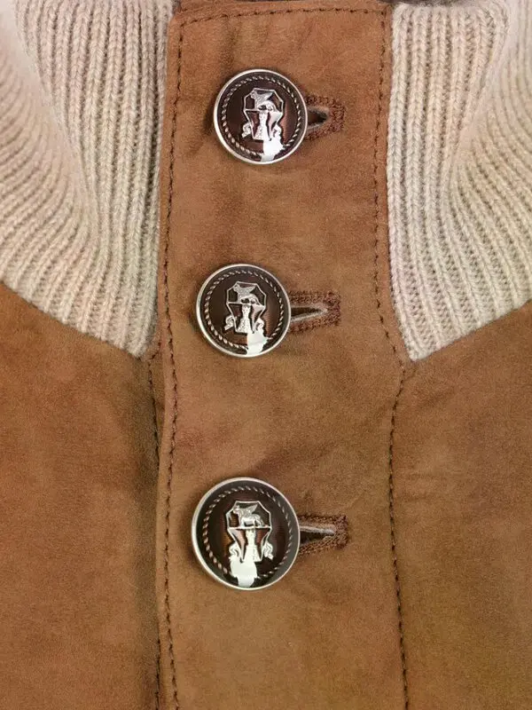 Brunello Cucinelli Suede-panel Cardigan