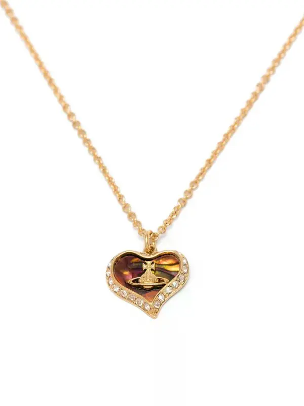 VIVIENNE WESTWOOD Petra Crystal-embellishment Heart Necklace