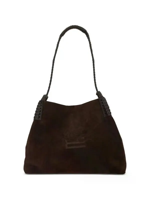 Etro Medium Libra Suede Tote Bag - Brown