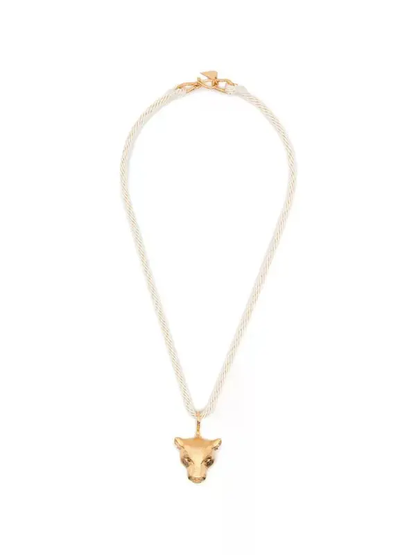 FORTE_FORTE Panther-pendant Rope Necklace - Gold
