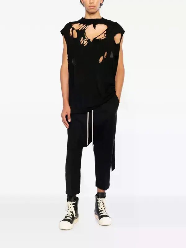 Rick Owens Drawstring Dropped-crotch Trousers - Black