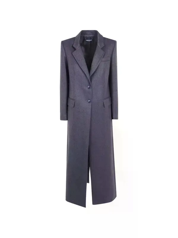 DRHOPE Herringbone Single-breasted Coat