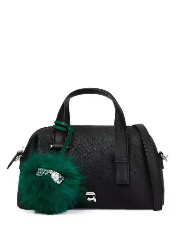 Karl Lagerfeld Small Ikon Pebble Satchel Bag - Black