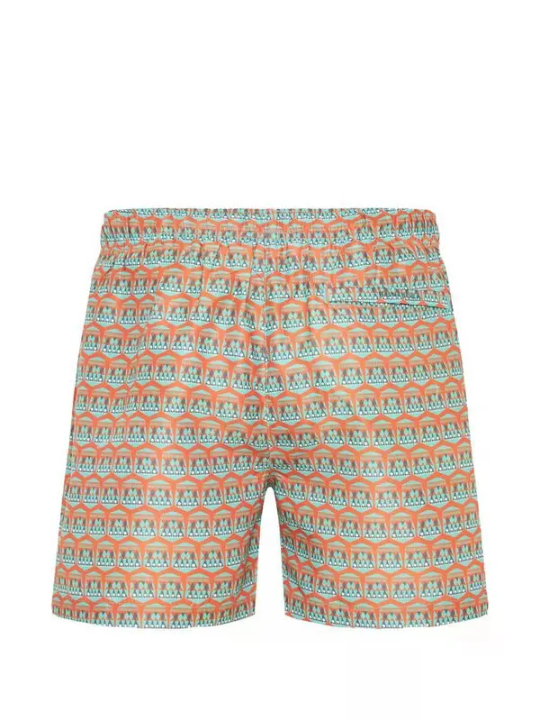 BENIBECA Chechens Geometric-print Drawstring-waist Swim Shorts