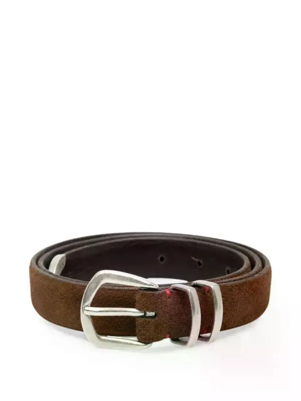 Eleventy Suede Buckle-fastening Belt - Brown