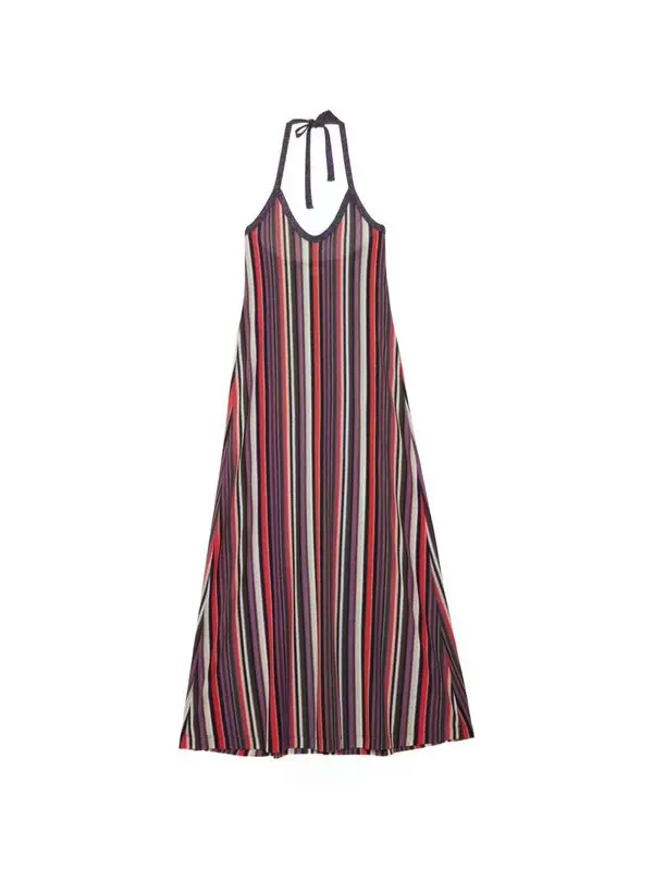 OTTOD'AME Striped Maxi Dress - Purple
