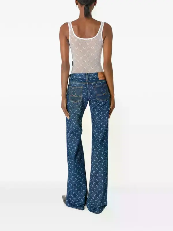 MARINE SERRE Square Neck Sleeveless Bodysuit