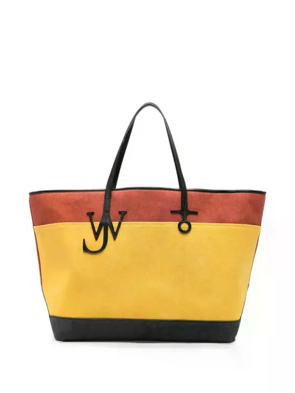 JW Anderson Logo-pendant Colour-block Tote Bag - Yellow