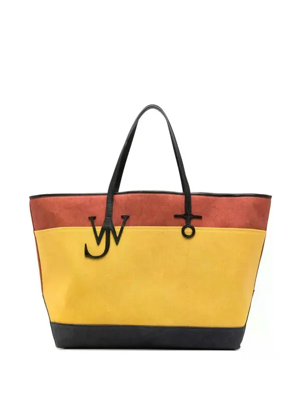 JW Anderson Logo-pendant Colour-block Tote Bag - Yellow