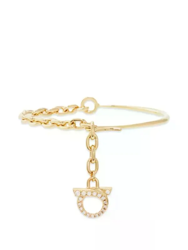 FERRAGAMO Catene Crystal-embellished Bracelet - Gold