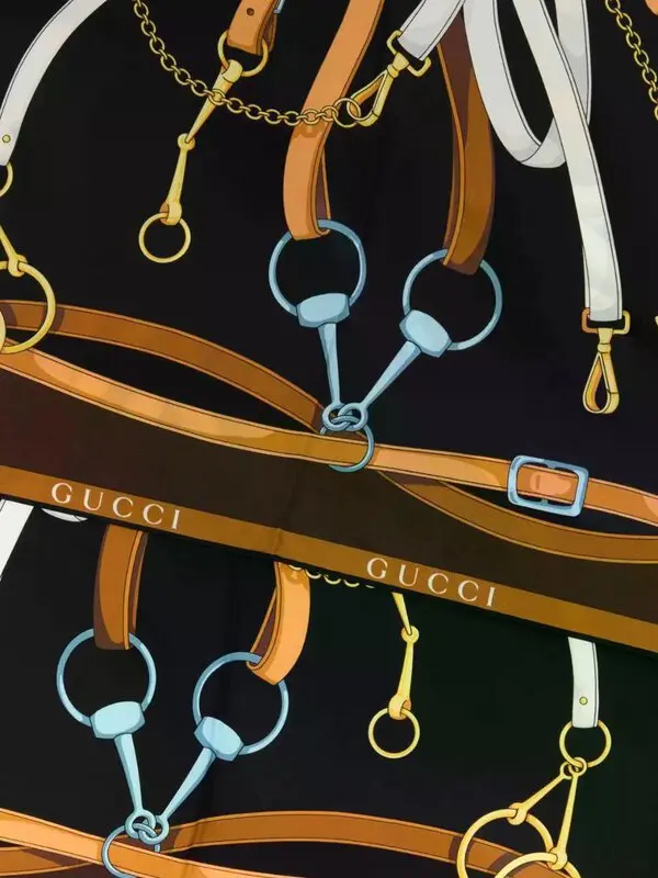Gucci Equestrian-print Gg Scarf