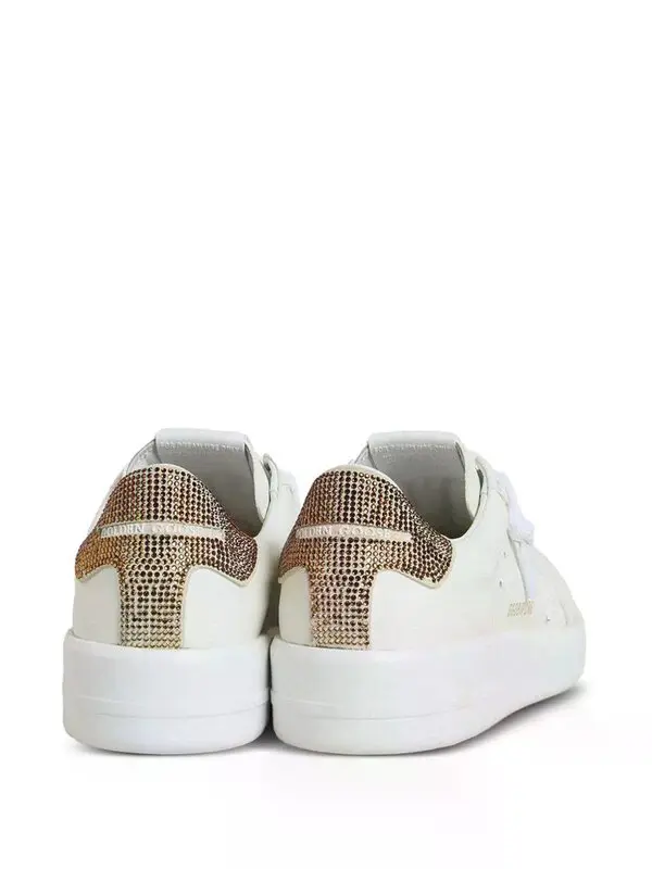 GOLDEN GOOSE Pure Star Embellished Leather Sneakers - White