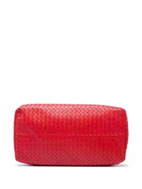 Bottega Veneta Woven Nappa Leather Roma Tote Bag - Red
