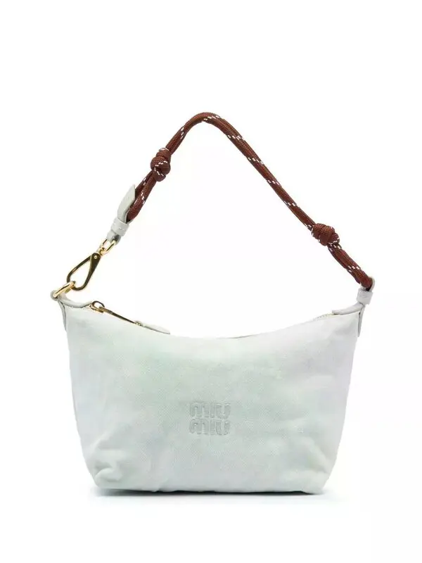 Miu Miu 2010-2026 Cotton Gabardine Pouch Handbag - White