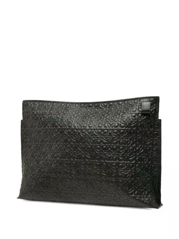Loewe Embossed Leather Repeat T Clutch Bag