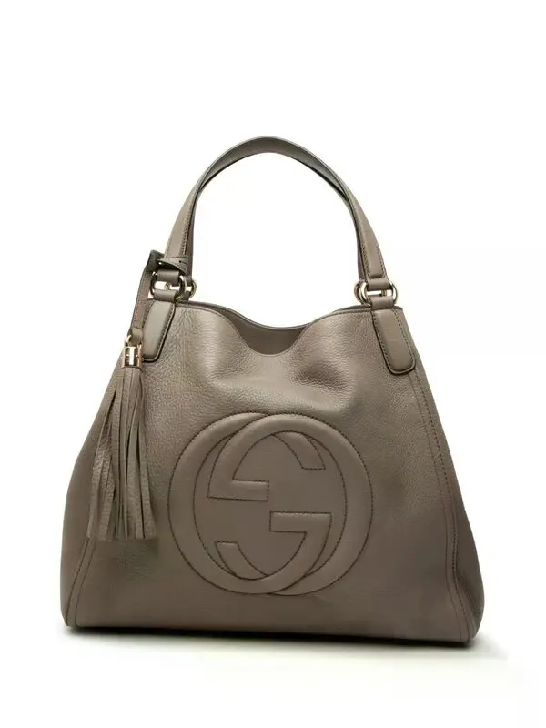 Gucci 2000-2015 Medium Leather Soho Cellarius Tote Bag - Brown