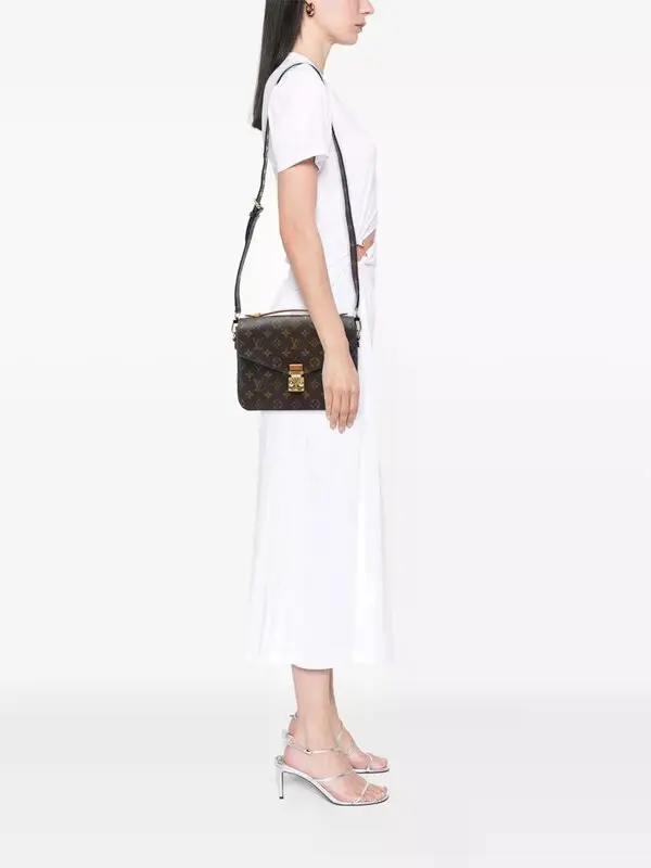 LOUIS VUITTON Monogram Pochette Metis Satchel - Brown