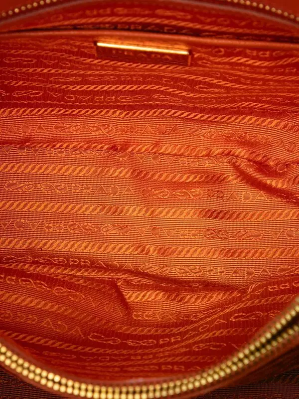 Prada Saffiano Lux Promenade Satchel - Orange