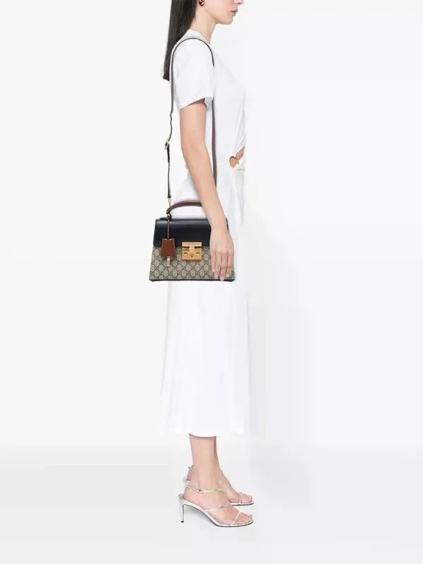 Gucci 2016-2026 Small Gg Supreme Padlock Satchel - Neutrals