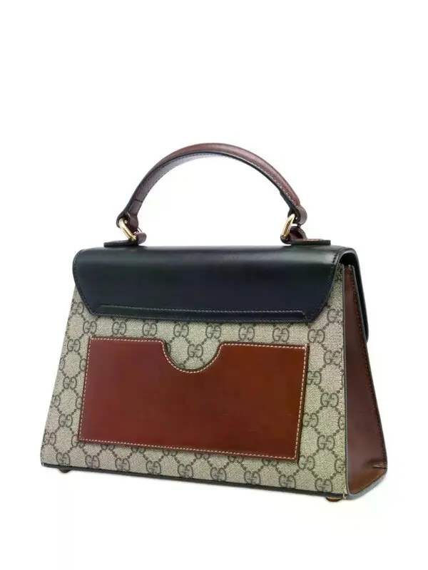 Gucci Gg Supreme Padlock Satchel - Neutrals