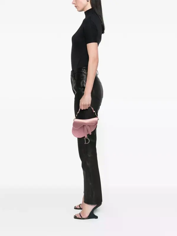 Dior Mini Satin Crystal Embellished Saddle Bag Handbag