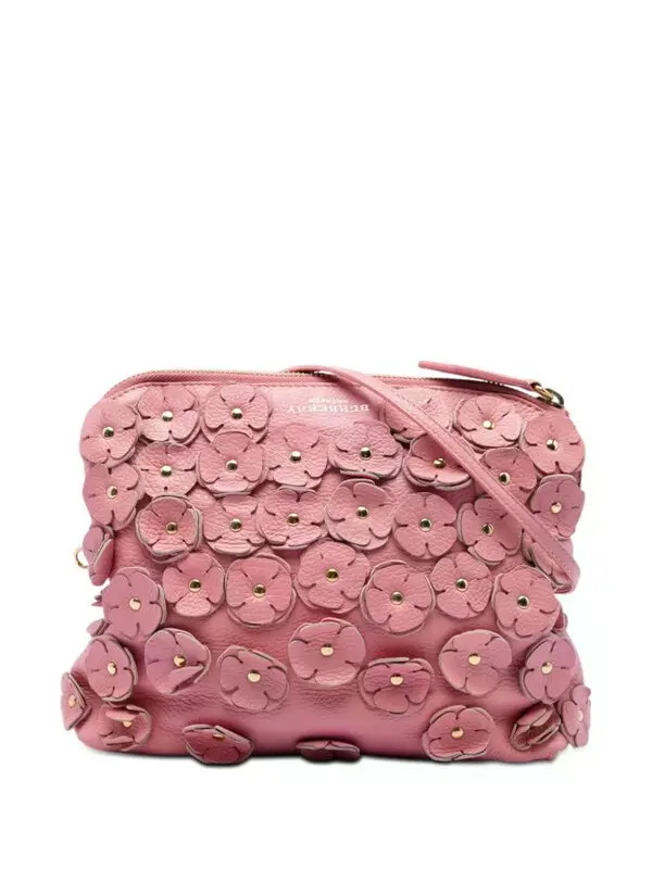 Burberry 2000-2017 Prorsum Leather The Petal Fold Over Crossbody Bag - Pink