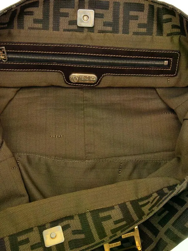 Fendi Large Zucca Canvas Twins Tote Bag