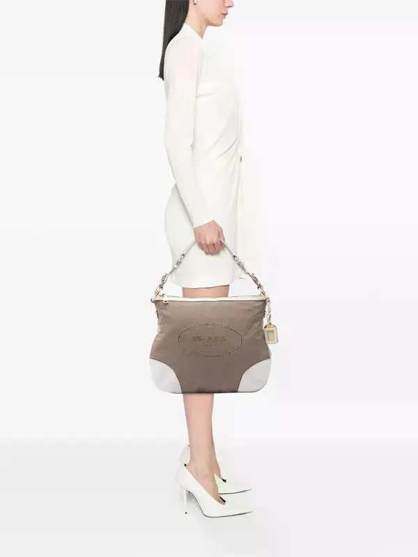 Prada Canvas Canapa Logo Shoulder Bag