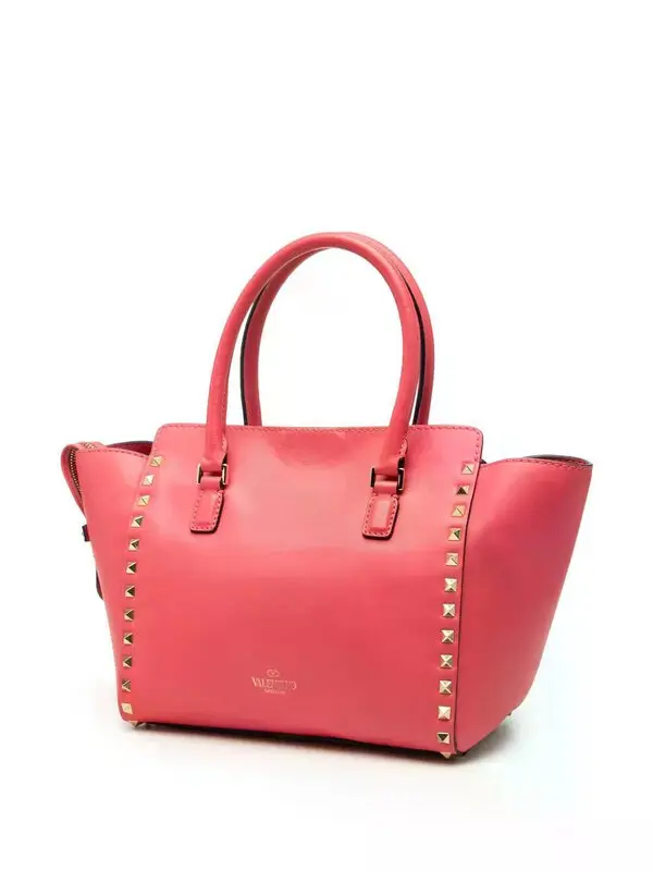 Valentino Garavani Small Leather Rockstud Trapeze Satchel