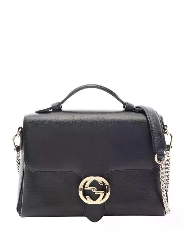 Gucci 2016-2026 Small Dollar Calf Interlocking G Satchel - Black