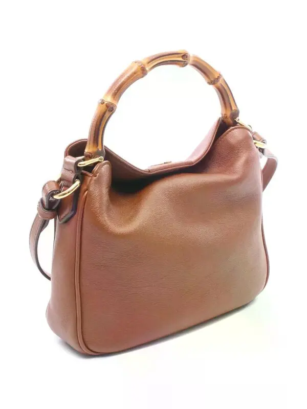 Gucci 2016-2026 Small Calfskin Bamboo Diana Satchel - Brown