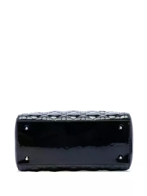 Dior Medium Patent Cannage Lady Satchel - Black