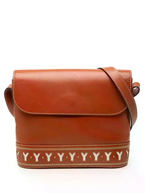 Saint Laurent 20th Century Calfskin Y Cut Out Shoulder Bag - Brown