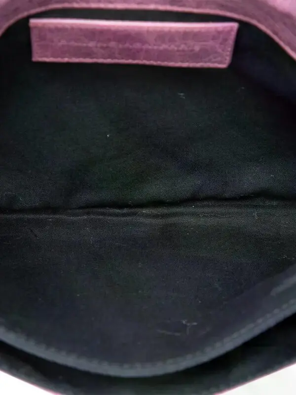 Balenciaga Lambskin Leather Motocross Giant 21 Envelope Clutch Bag - Purple