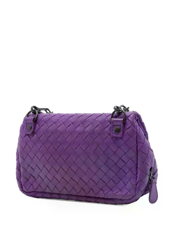 Bottega Veneta Mini Nappa Intrecciato Expandable Chain Flap Crossbody Bag - Purple