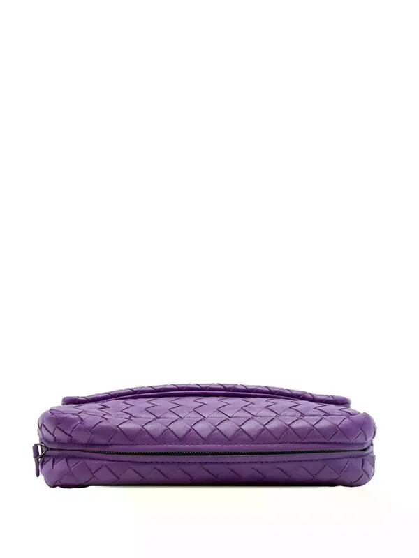 Bottega Veneta Mini Nappa Intrecciato Expandable Chain Flap Crossbody Bag - Purple