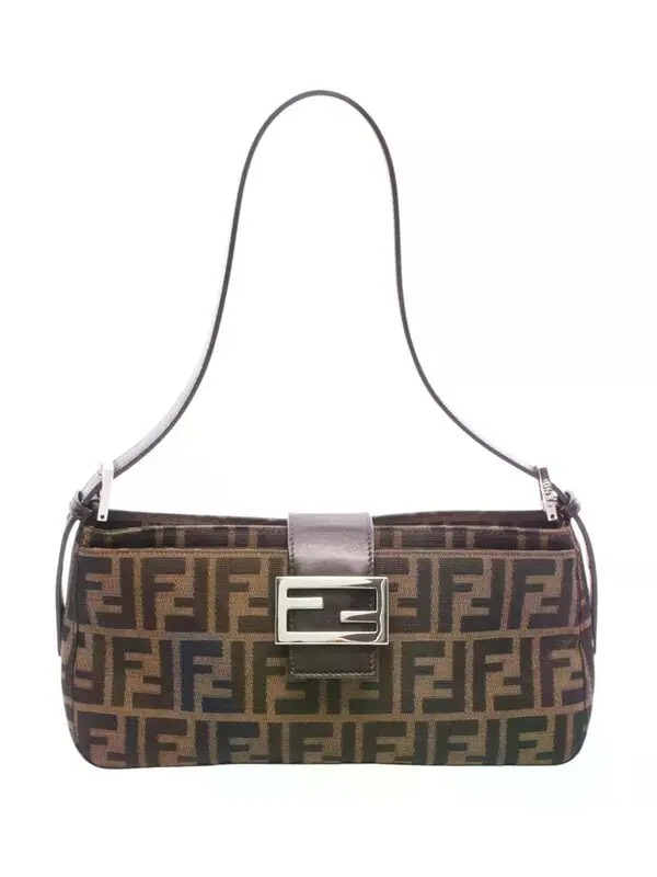 Fendi 2000-2010 Zucca Canvas Shoulder Bag - Brown