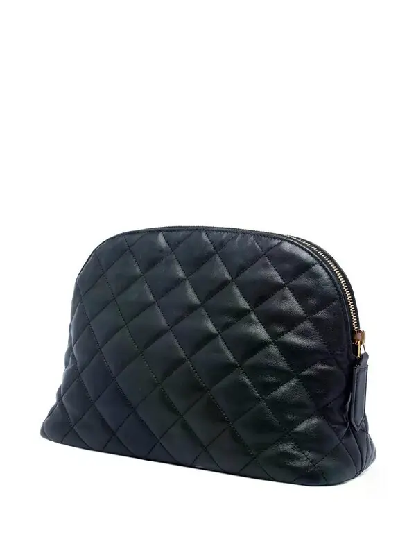 Saint Laurent Quilted Lambskin Cassandre Cosmetic Pouch