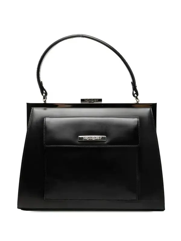 Saint Laurent 20th Century Leather Top Handle Frame Bag Handbag - Black