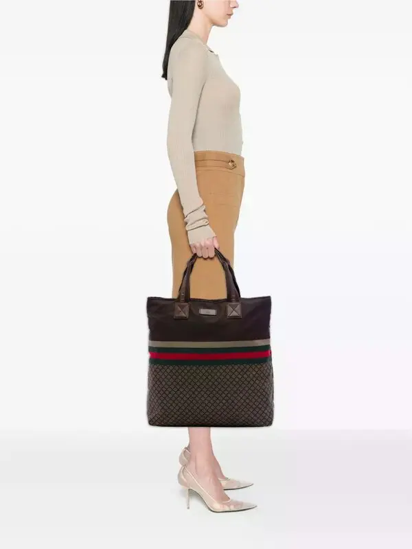 Gucci Diamante Nylon Web Tote Bag