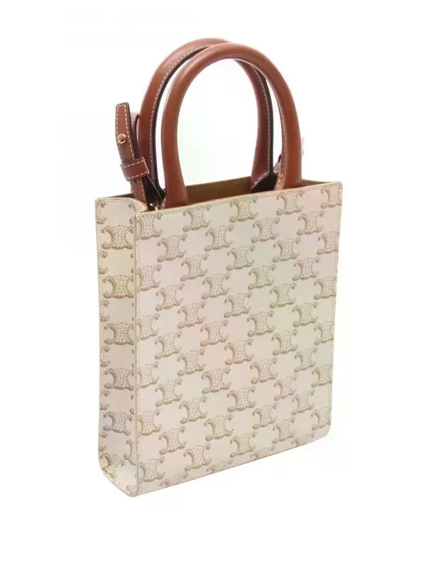 Celine 2000-2026 Mini Triomphe Coated Canvas Vertical Cabas Satchel