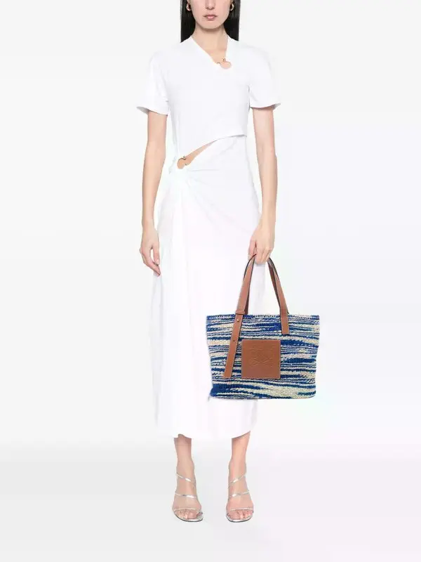 Loewe 2019 Large Raffia Anagram Basket Tote Bag - Blue