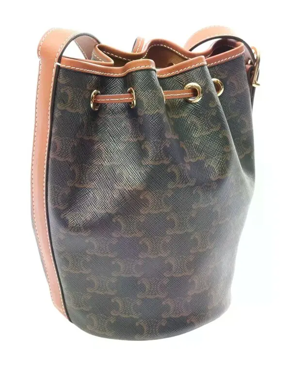 Celine 2022-2026 Small Triomphe Coated Canvas Drawstring Bucket Bag